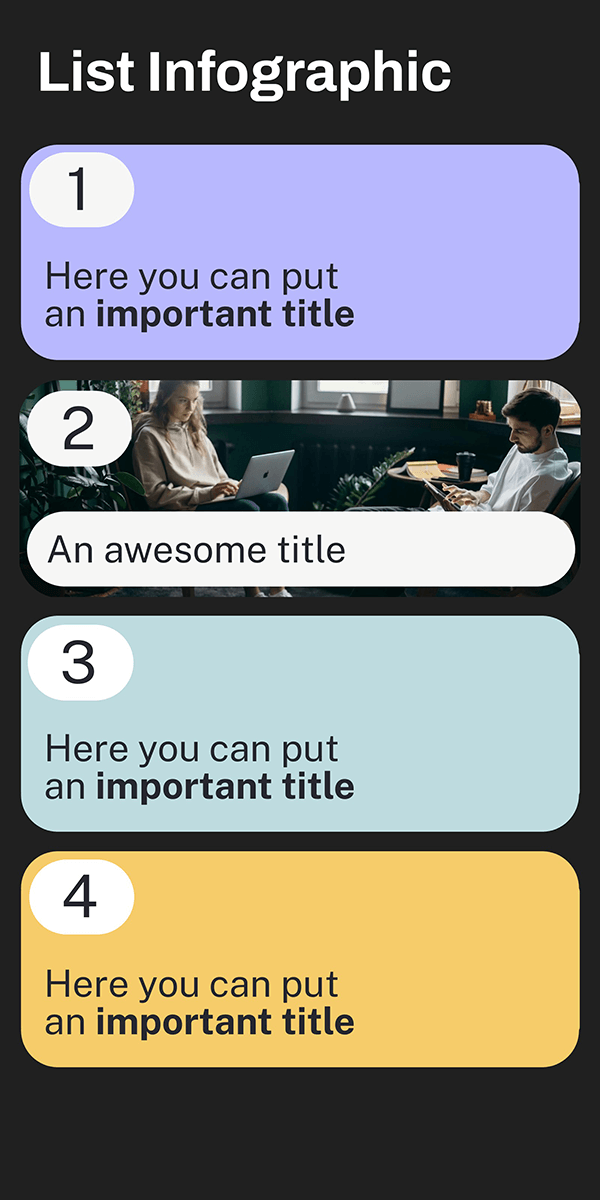 Infografica elenco | Template di Genially